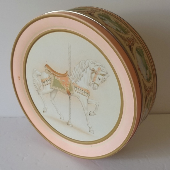 Storage & Organization | Vintage Horse Tin Carousel Pony Storage Box ...